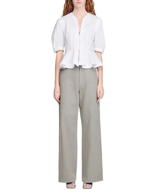 Sandro Zipped Peplum Shirt