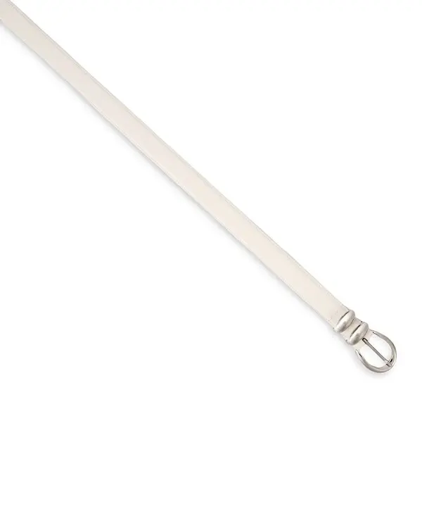 Sandro Double Loop Leather Belt - White