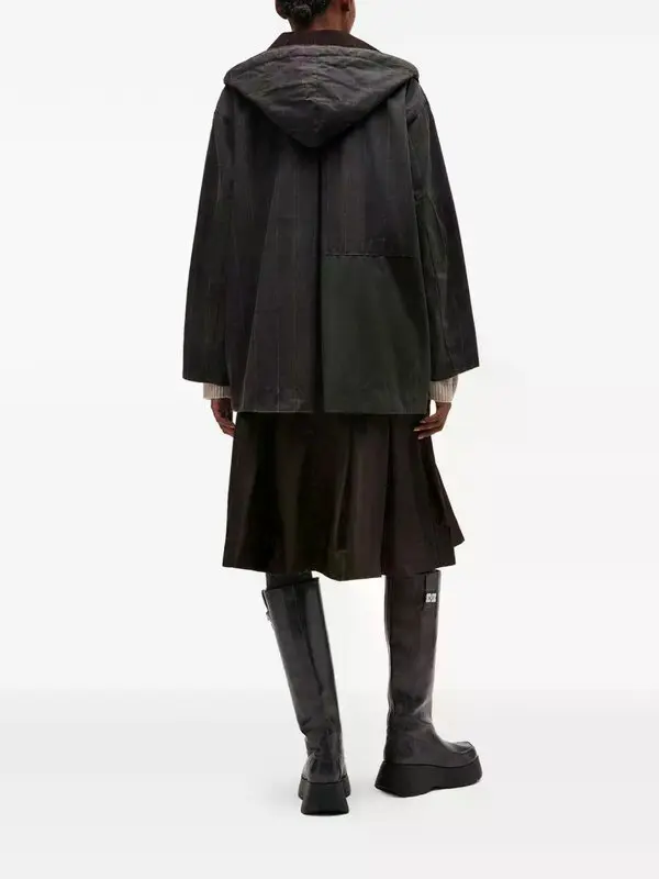 GANNI Patchwork Hooded Jacket - Green