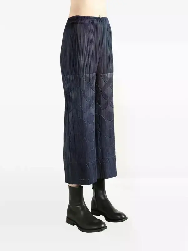 Issey Miyake Pleated Patterned Trousers