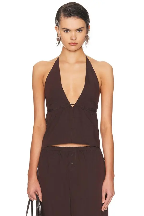 DEIJI STUDIOS Button Halter Top