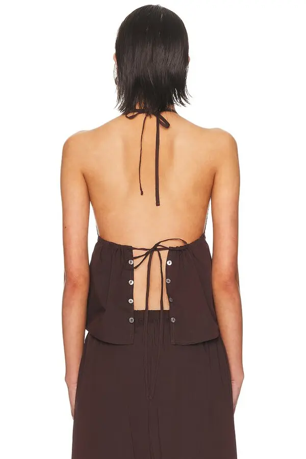 DEIJI STUDIOS Button Halter Top