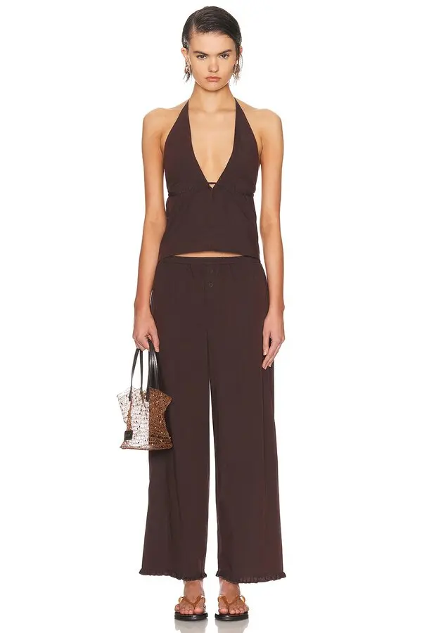 DEIJI STUDIOS Button Halter Top