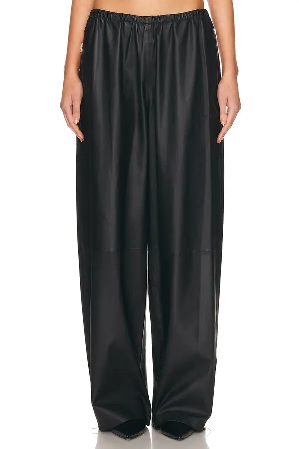 Alexander Wang Mid-rise Leather Track Pant - Black