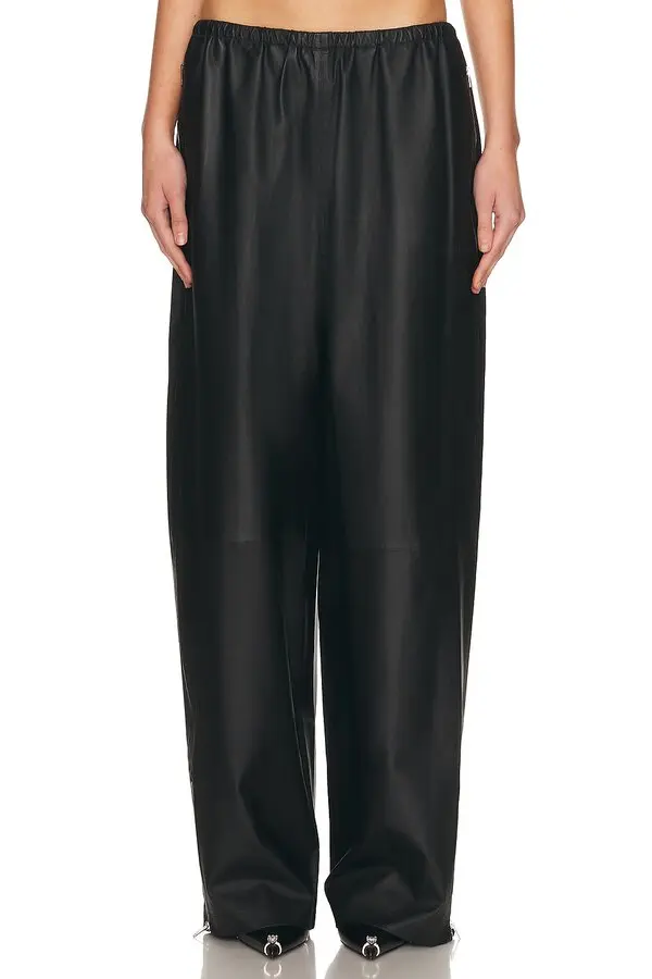 Alexander Wang Mid Rise Leather Track Pant