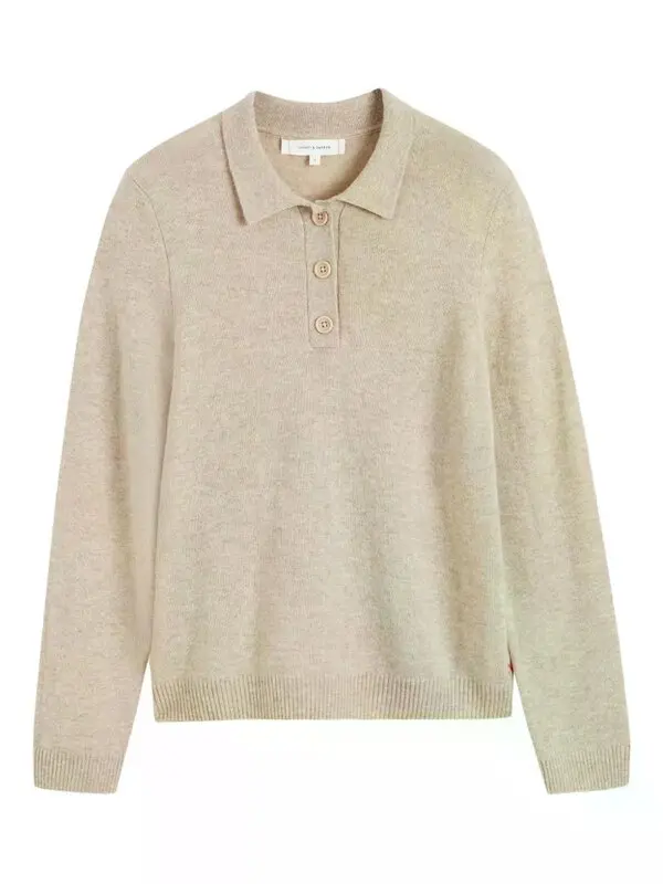 Chinti & Parker Long-sleeved Polo Sweater - Neutrals