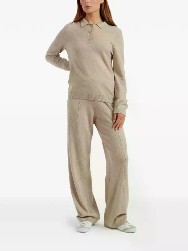Chinti & Parker Long-sleeved Polo Sweater - Neutrals