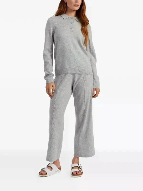 Chinti & Parker Long-sleeved Polo Sweater - Grey