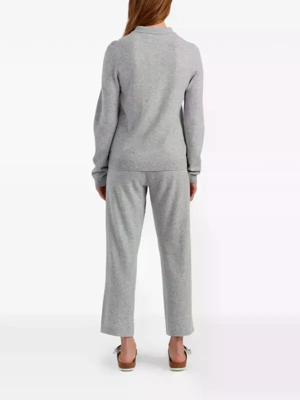 Chinti & Parker Long-sleeved Polo Sweater - Grey