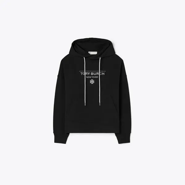 Tory Burch French Terry Hoodie - Black