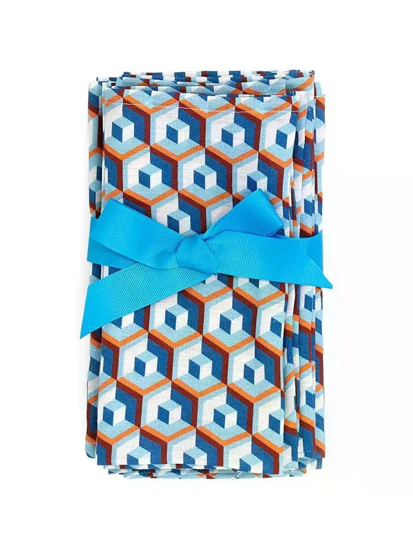 La DoubleJ Geometric Print Bow Accessory - Blue