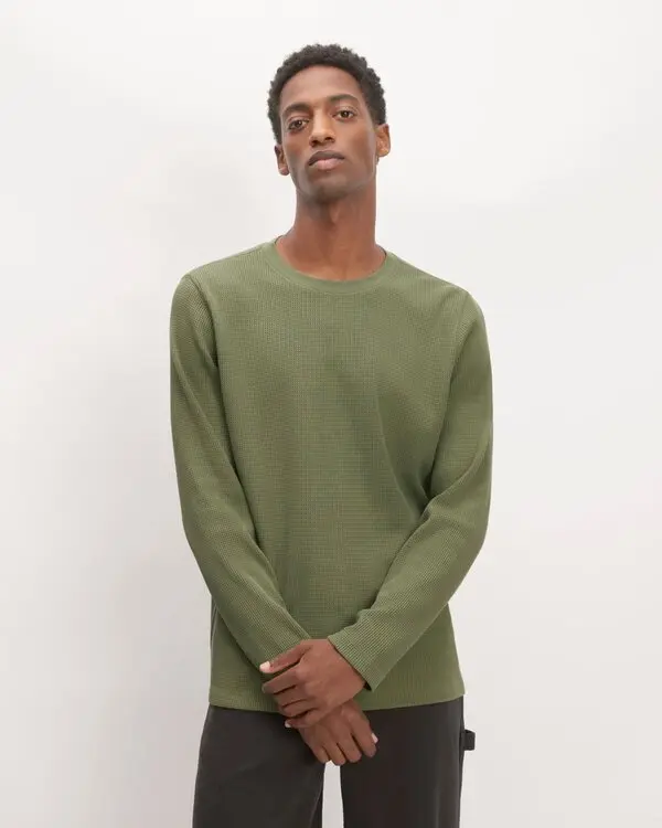 Everlane Waffle Long-sleeve Crew Tee - Kalamata