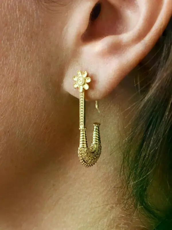 CHRONOS Sterling Silver Floral-motif Earrings