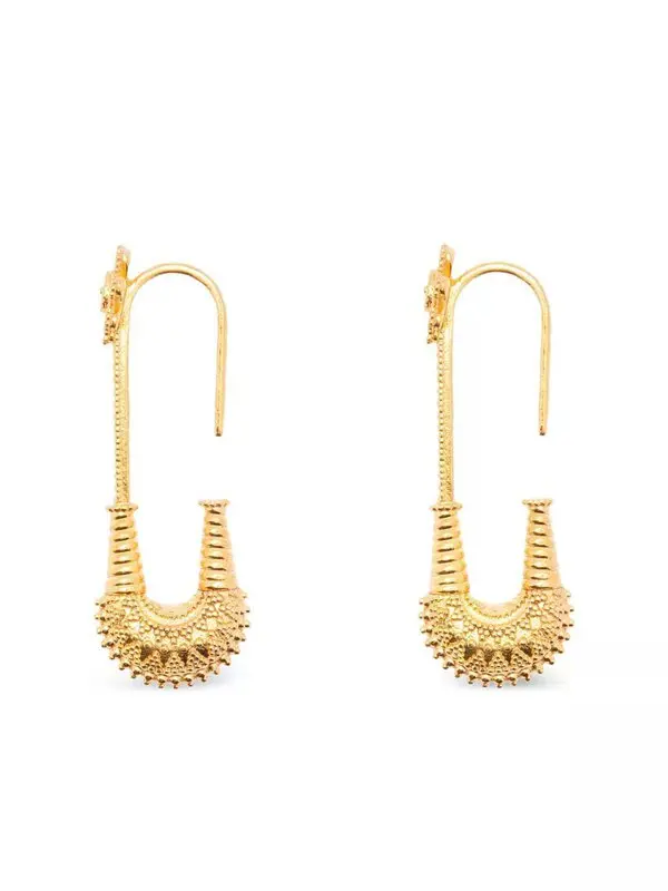 CHRONOS Sterling Silver Floral-motif Earrings