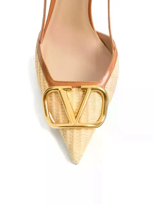 Valentino Garavani Vlogo Signature Slingback Pumps - Neutrals