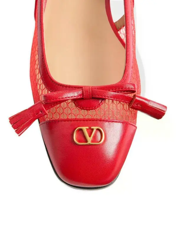 Valentino Garavani Valet Du Roi Slingback Ballet Flats - Red
