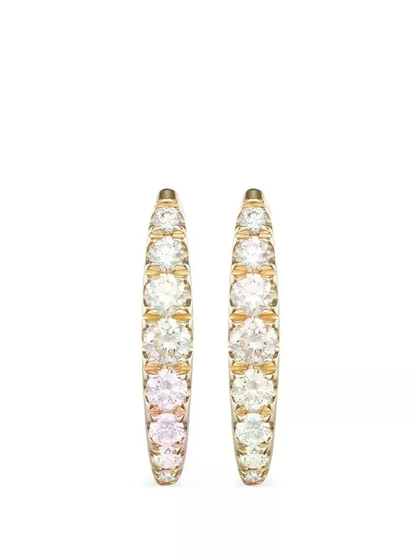 Melissa Kaye Gold Diamond Hoop Earrings - Yellow