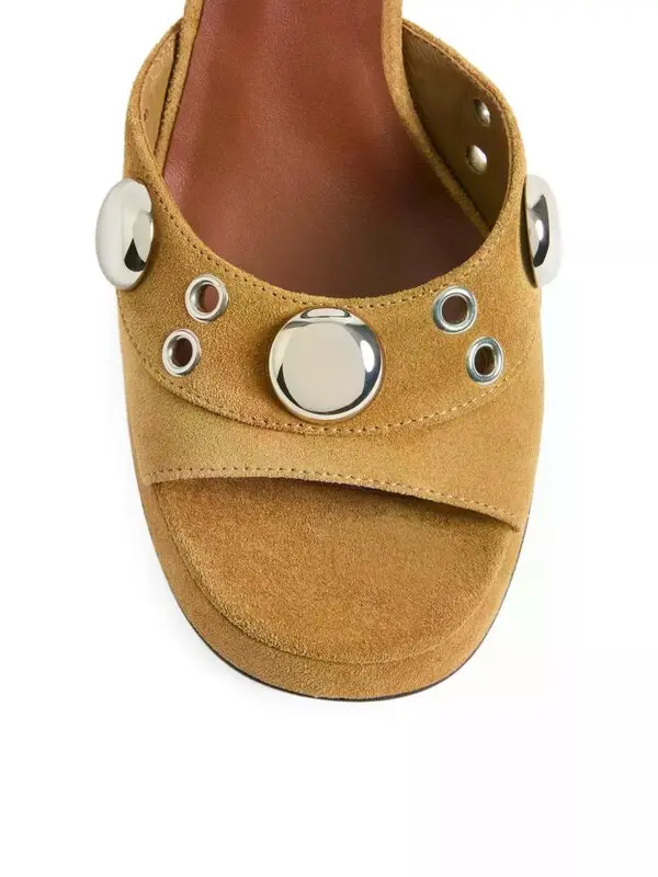 Valentino Garavani Nellcôte Platform Sandals In Split Leather 90mm - Brown