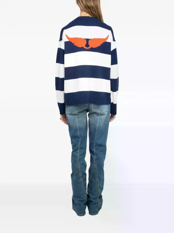 Zadig&Voltaire Striped V-neck Sweater