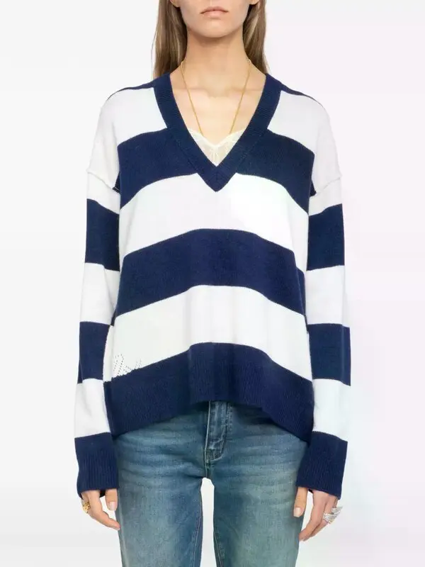 Zadig&Voltaire Striped V-neck Sweater