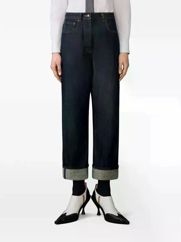 Thom Browne Five-pocket Jeans With Cuffed Hem