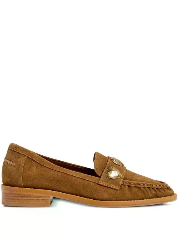 Cinq À Sept Gretta Hearts Suede Loafers - Brown