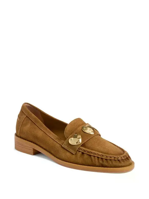 Cinq À Sept Gretta Hearts Suede Loafers - Brown