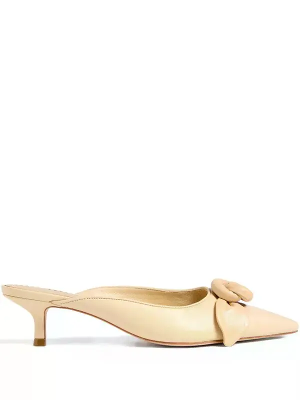 Cinq À Sept Layla Heel Mules With Rose Detail - Neutrals