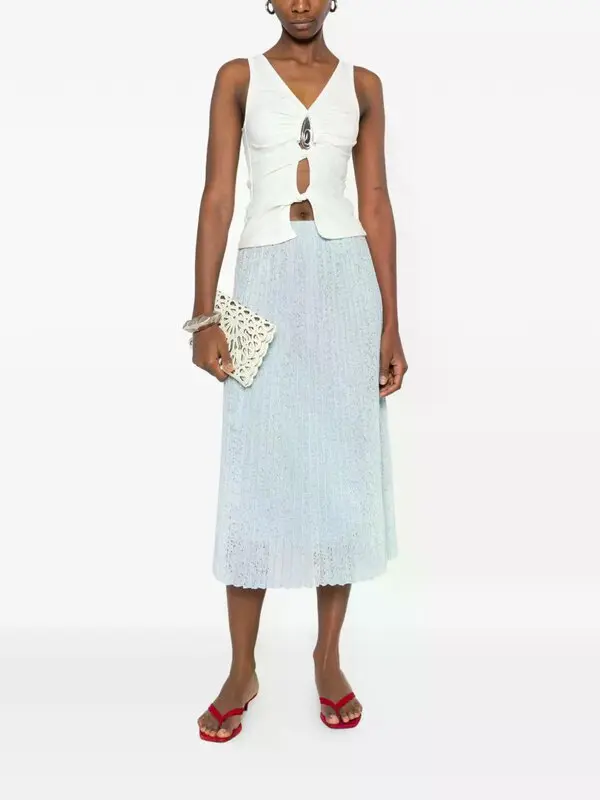Ermanno Scervino Pleated Lace Skirt