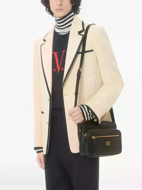Valentino Garavani Antibes Leather Messenger Bag - Black