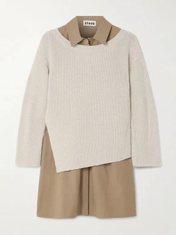 Staud Dane Layered Mini Dress - Neutrals