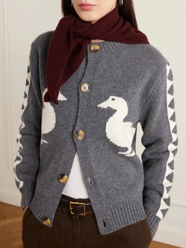 S.S.DALEY Intarsia Wool Cardigan