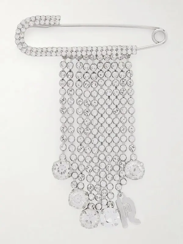 Rabanne Tone Crystal Brooch - Silver