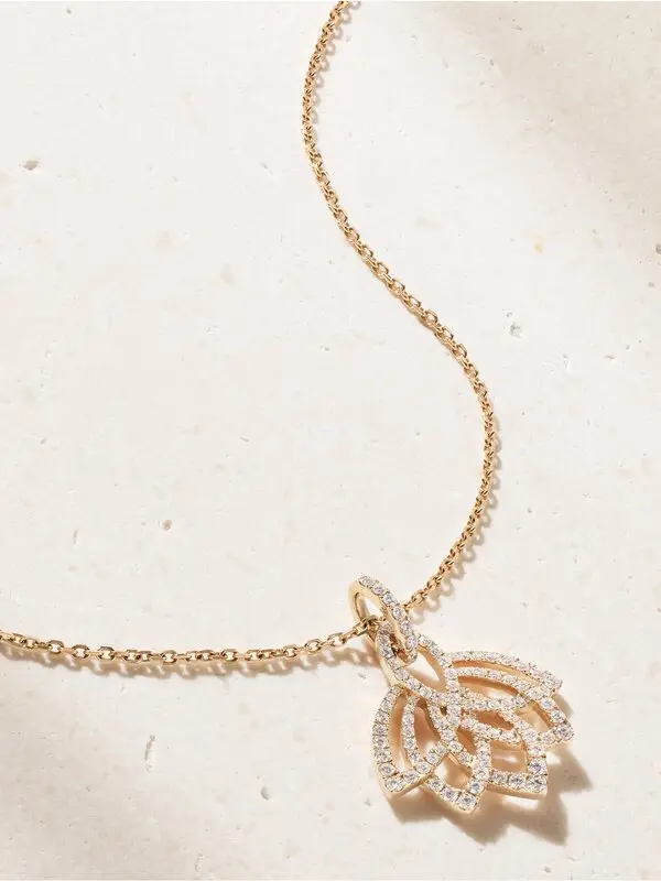 GARRARD 18-karat Rose And Diamond Necklace - Gold