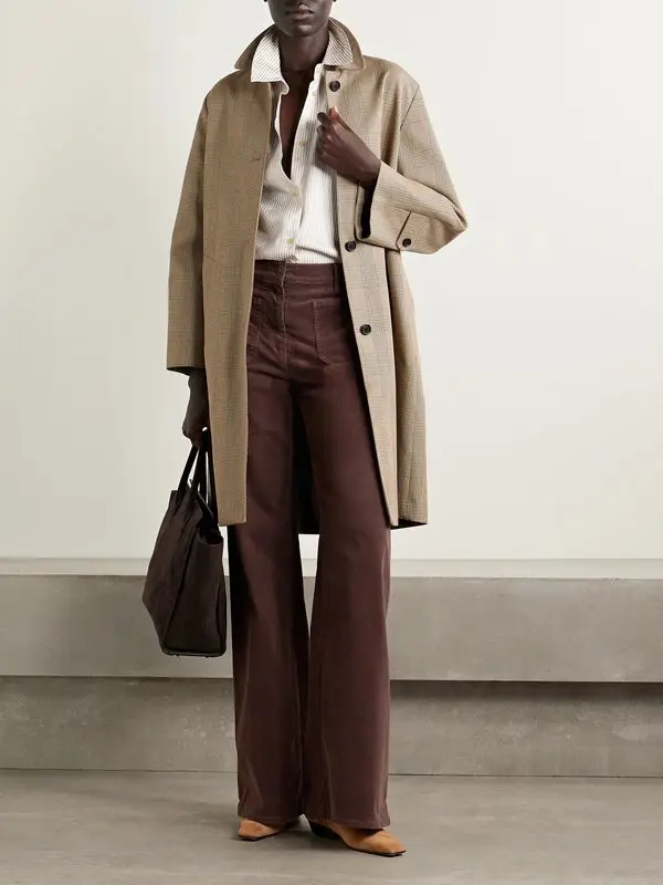 NILI LOTAN Florence Cotton-blend Corduroy Flared Pants - Brown