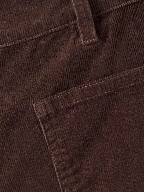 NILI LOTAN Florence Cotton-blend Corduroy Flared Pants - Brown