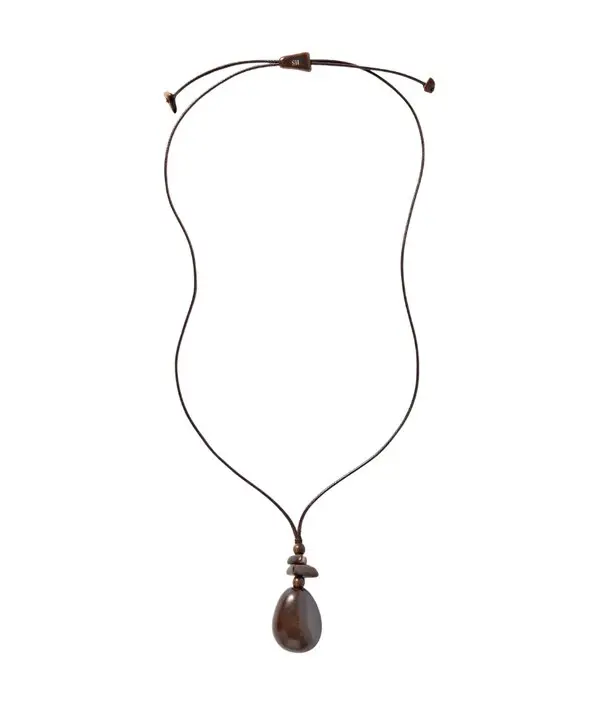 HUNTING SEASON The Pendant Tagua And Leather Necklace - Brown