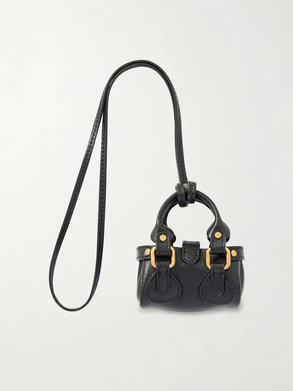 Chloé Mini Paddington Leather Keychain - Black