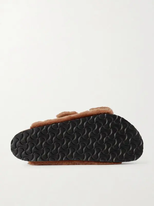 BIRKENSTOCK Arizona Shearling Sandals - Brown