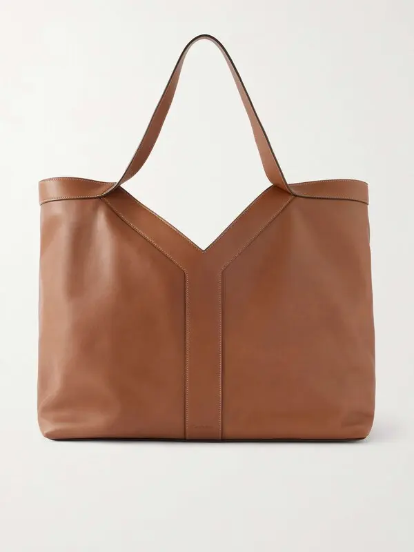 Saint Laurent Marais Leather Tote Bag - Brick