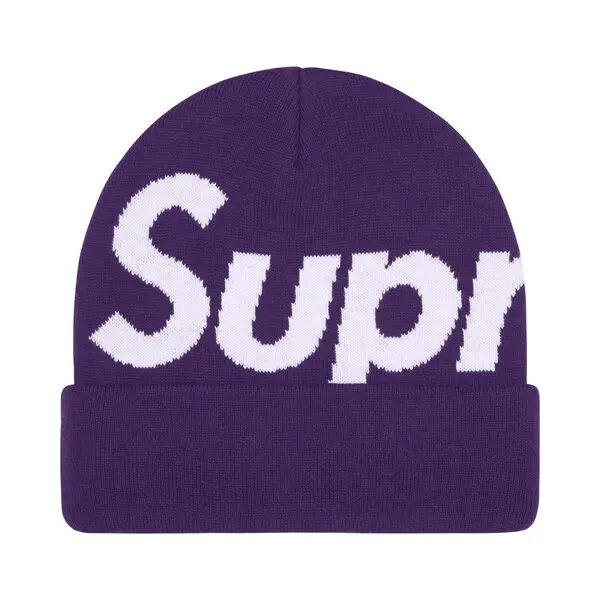 Supreme Big Logo Beanie - Purple