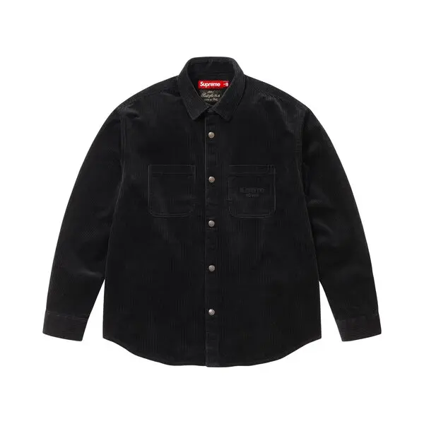 Supreme Wide Wale Corduroy Shirt - Black