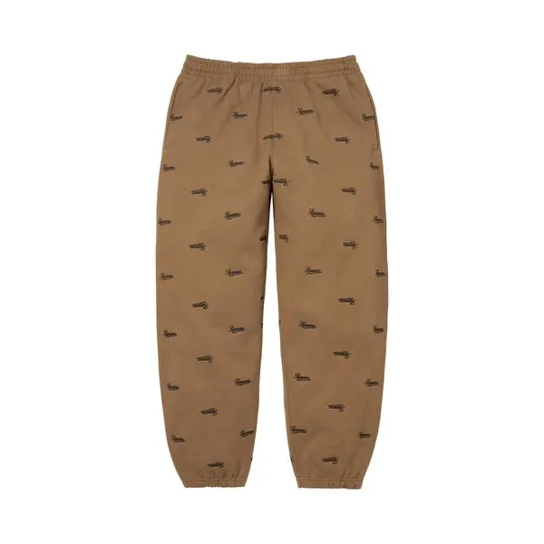 Supreme Repeat Script Sweatpants - Tan