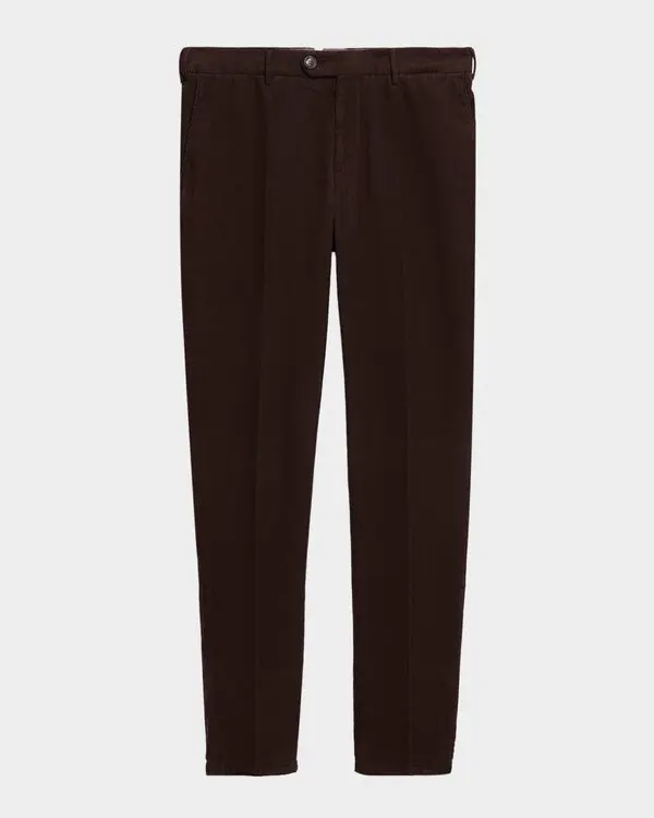Brunello Cucinelli Fine Corduroy Flat-front Pants - Dark Brown