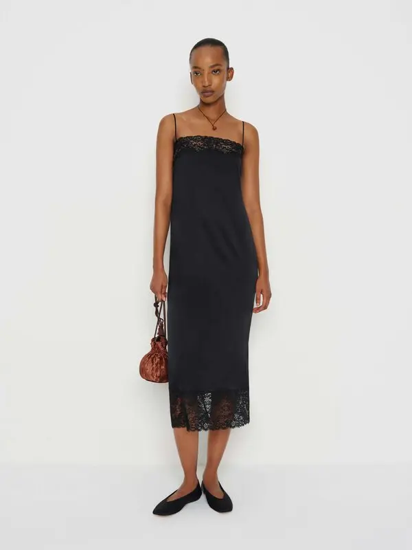 REFORMATION Mackenzie Silk Dress - Black