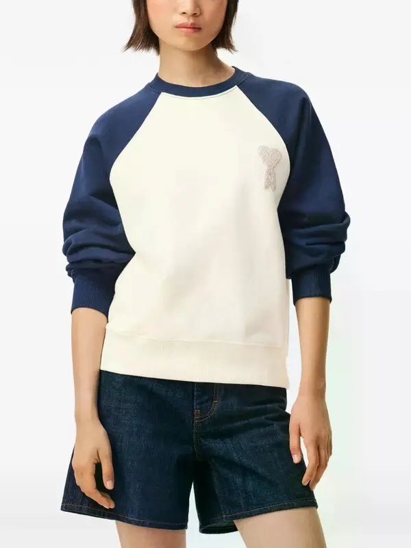 Ami De Coeur Knitted Patch Sweatshirt