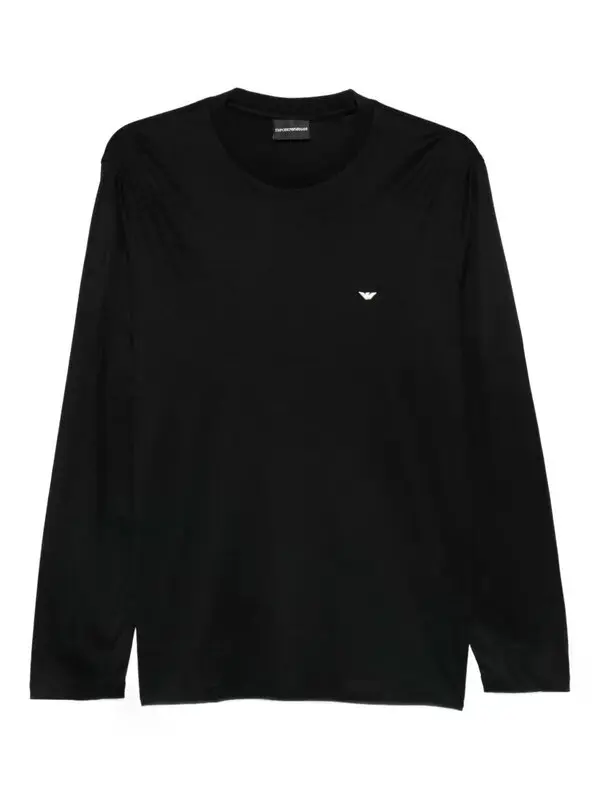 Emporio Armani Logo-embroidered T-shirt - Black