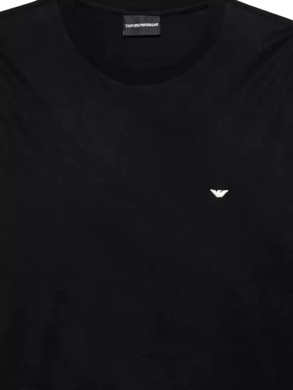 Emporio Armani Logo-embroidered T-shirt - Black
