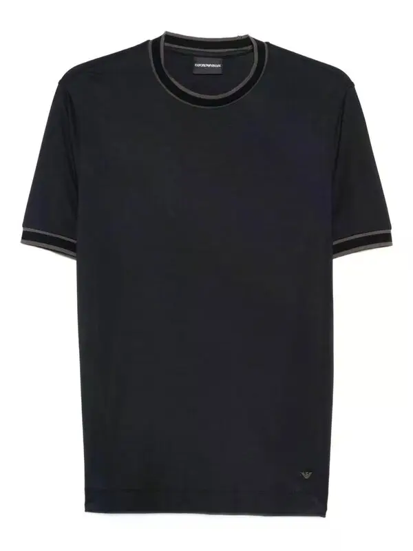Emporio Armani Ribbed Trim T-shirt - Blue