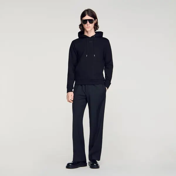 Sandro Classic-fit Logo Sweatshirt - Black